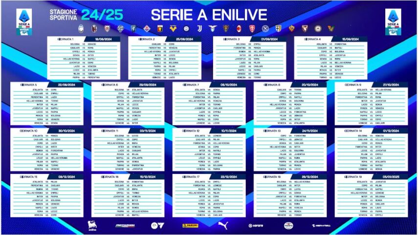 Calendario Serie A 2024-2025: le 38 Giornate - Stadiosport.it