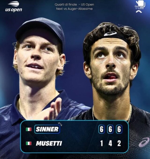 Video Highlights Sinner batte Musetti e va in semifinale agli US Open - Stadiosport.it